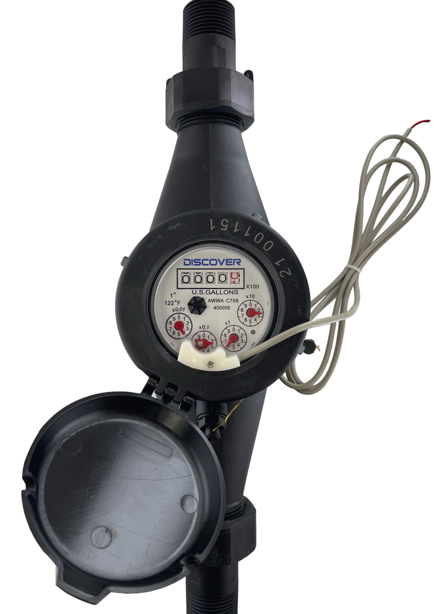 1/2" Lead Free Plastic Multi-Jet Water Meter - Gallons/Liters/Cubic feet
